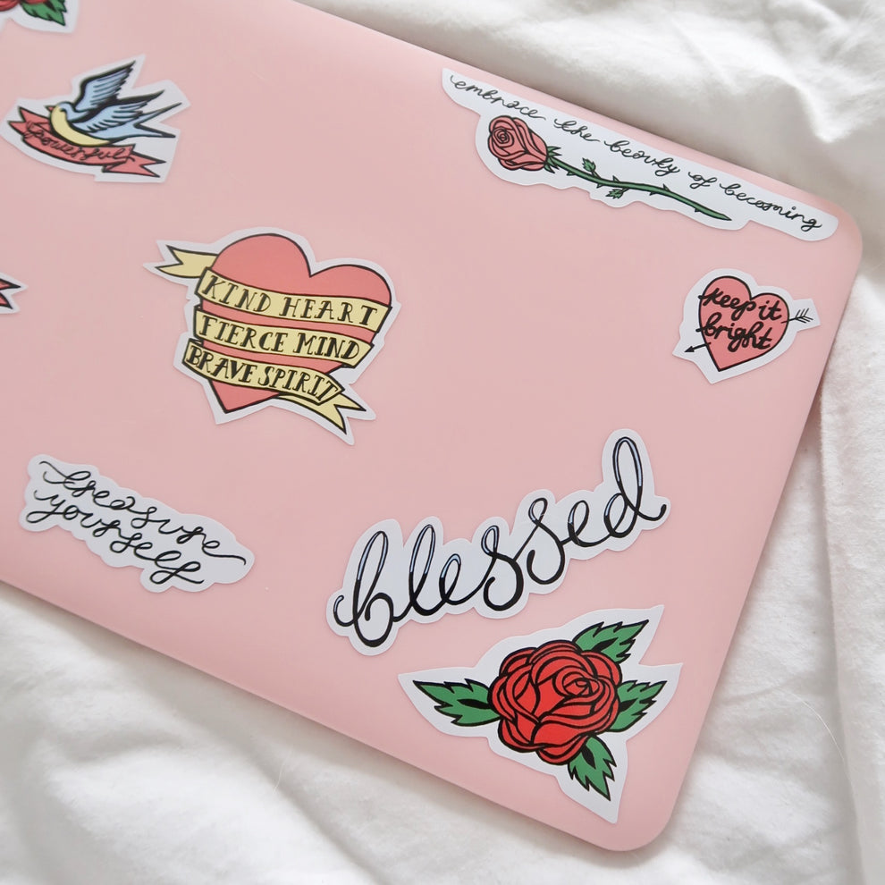 tattoo flash vinyl sticker sheet - positive tattoo art stickers – Keep ...